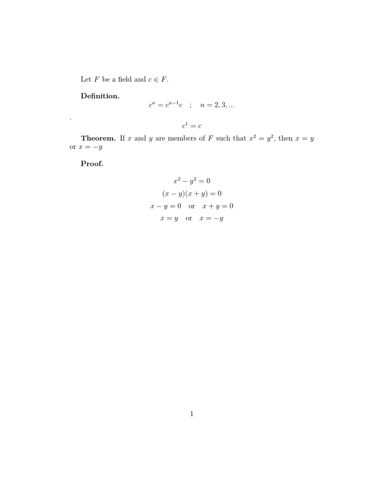 Letfbeafieldandc F.: Definition | PDF