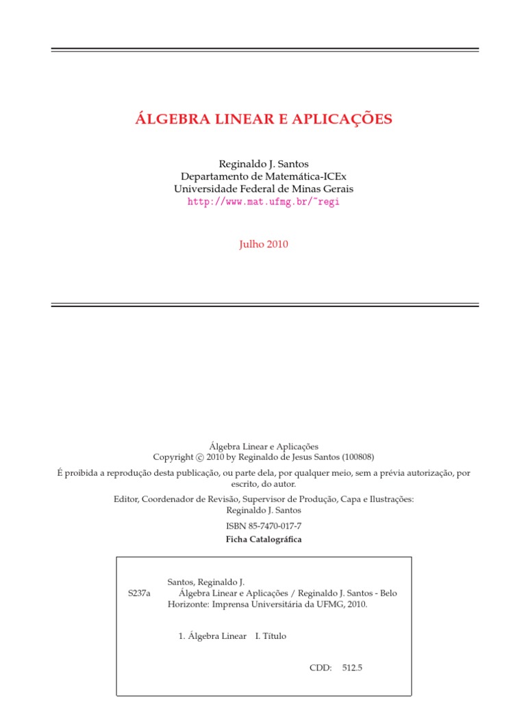 Algebra Linear - UFMG | PDF