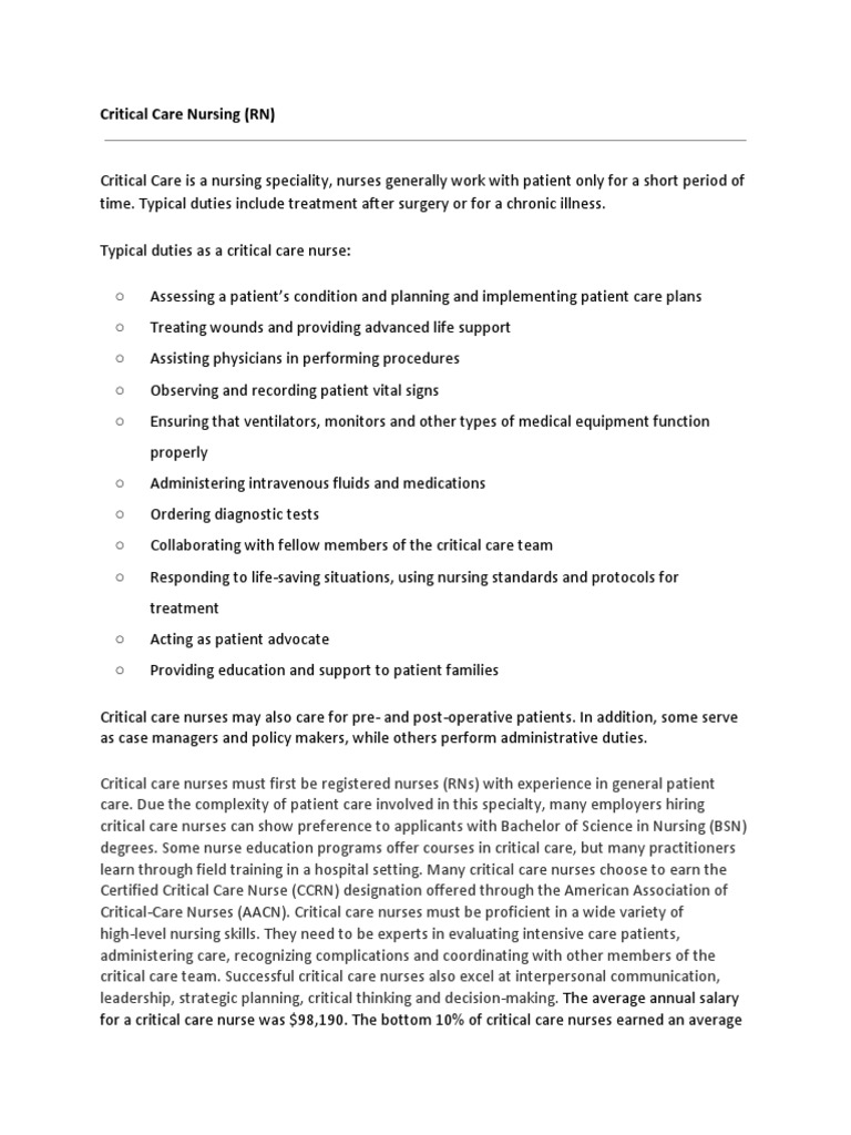 Criticalcarenursing | PDF