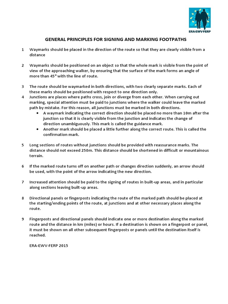 General Principles Waymarking | PDF
