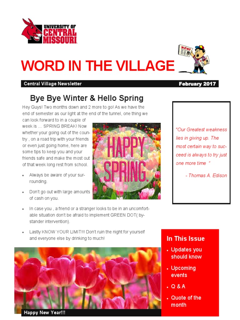 Word in The Village: Bye Bye Winter & Hello Spring | PDF