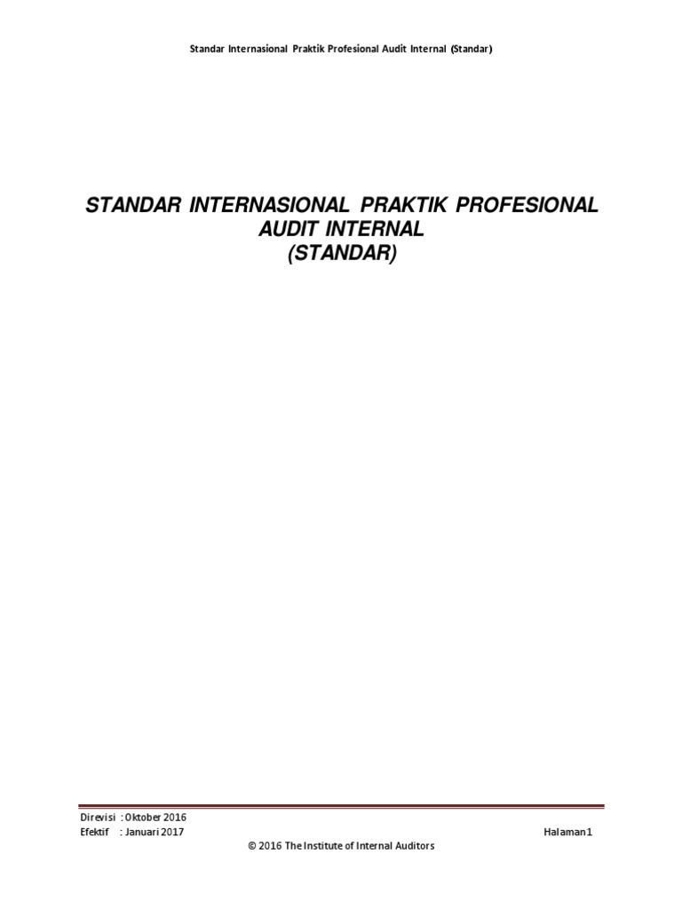 IPPF Standards 2017 Indonesian | PDF | Pengelolaan Keuangan & Uang ...