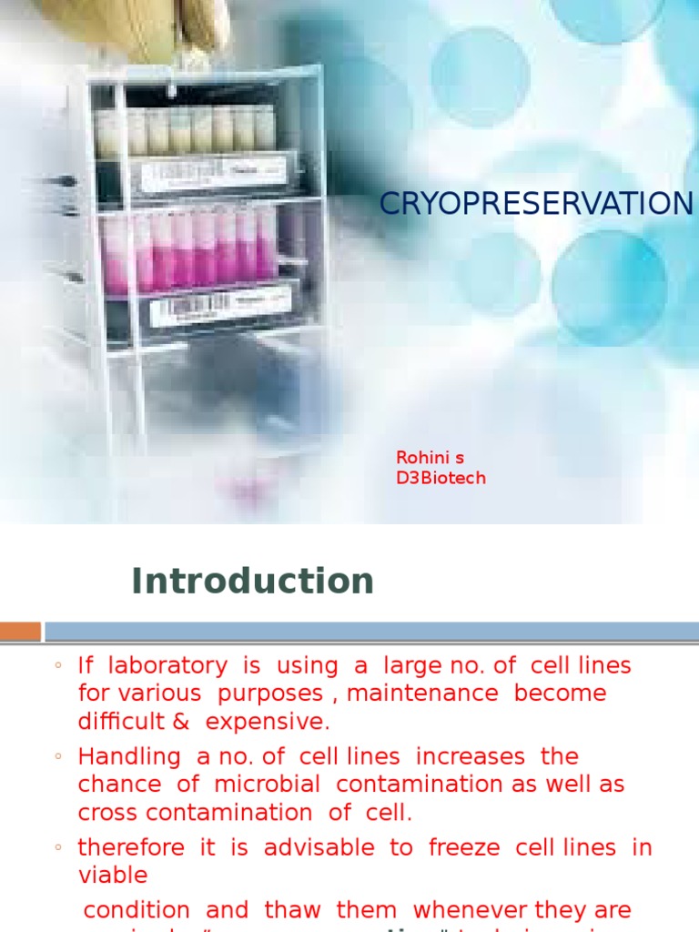 CRYOPRESERVATION ppt.pptx | Applied And Interdisciplinary Physics | Chemical Substances