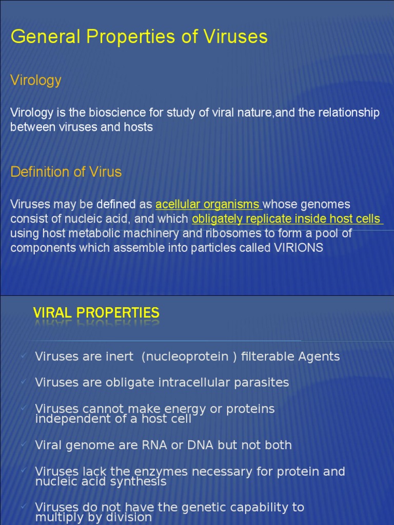 An Overview of Viral Properties, Structure, Replication, and ...