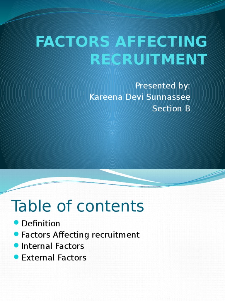 Factors Affecting Recruitment | Recruitment | Human Resources