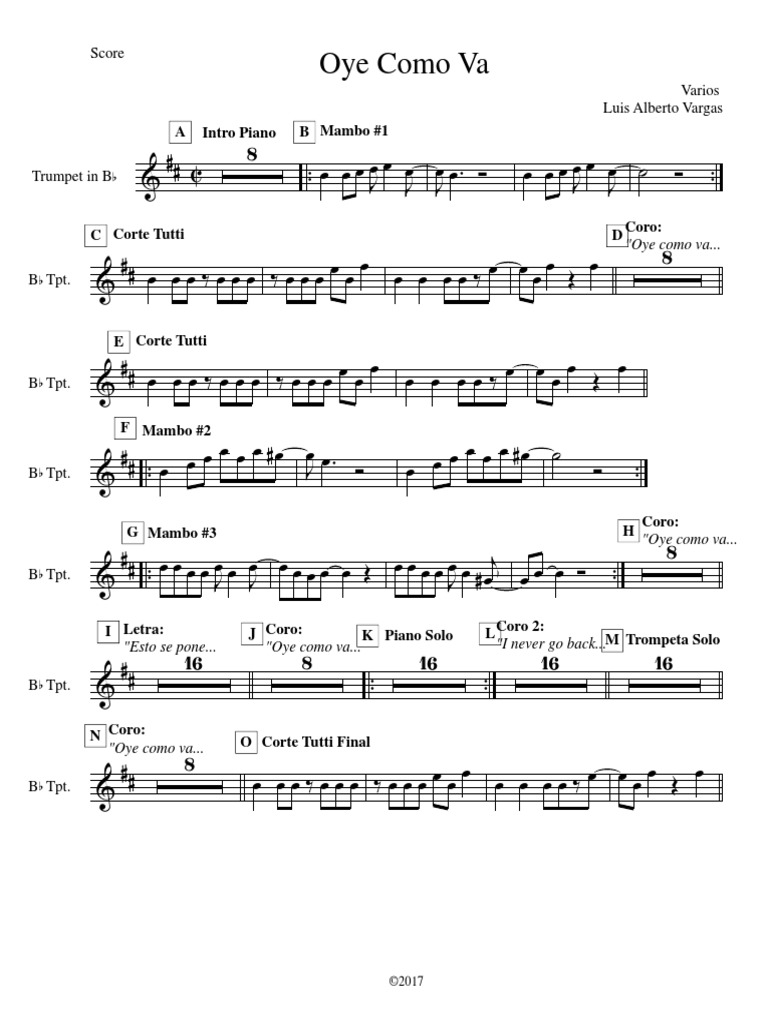 Oye Como Va - Trompeta | PDF | Entretenimiento (general)