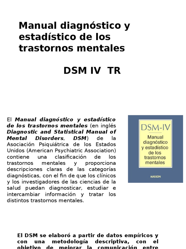 DSM Iv | PDF | Manual Diagnóstico y Estadístico de los Trastornos ...