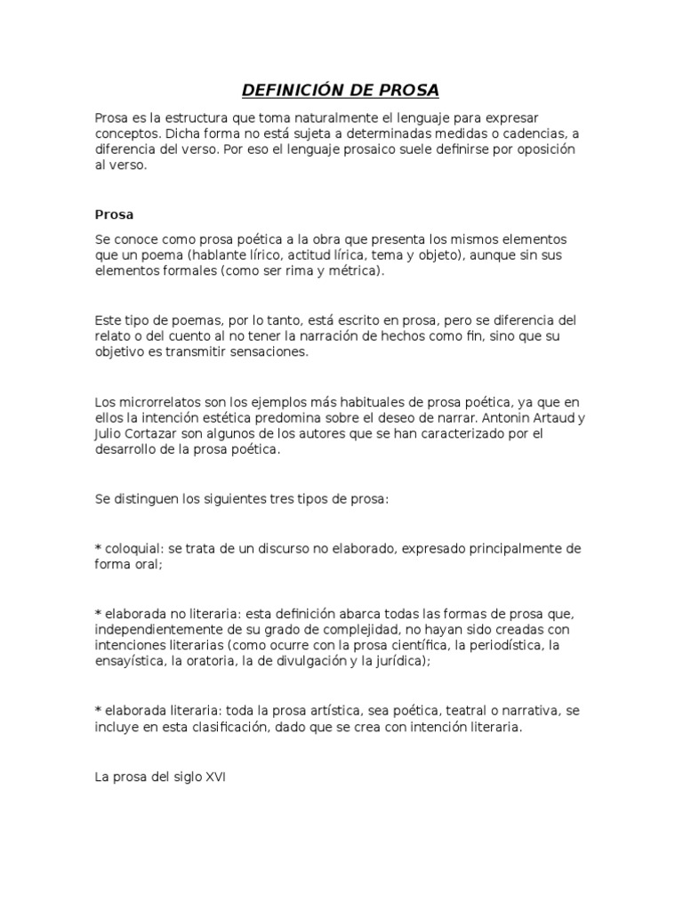 Qué Es Prosa | PDF | Prosa | Poesía