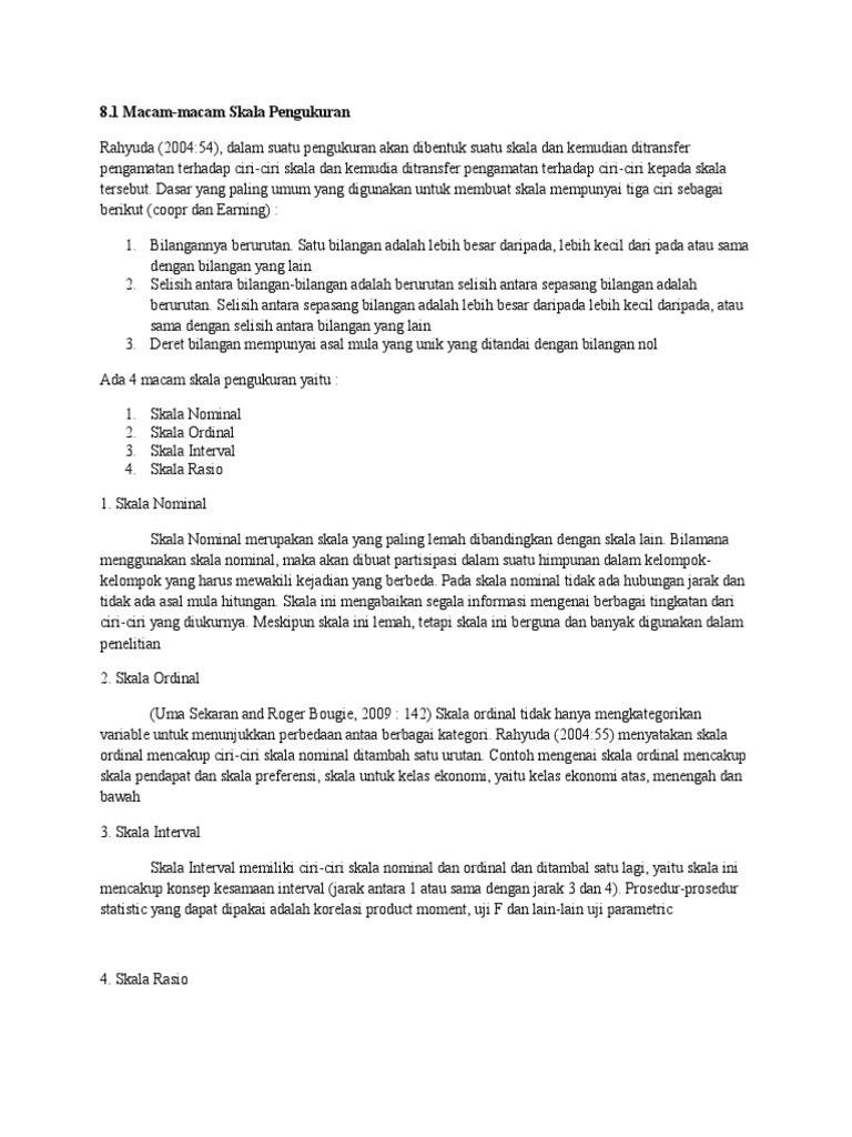Jenis-Jenis Skala Pengukuran Penelitian | PDF | Karier & Perkembangan