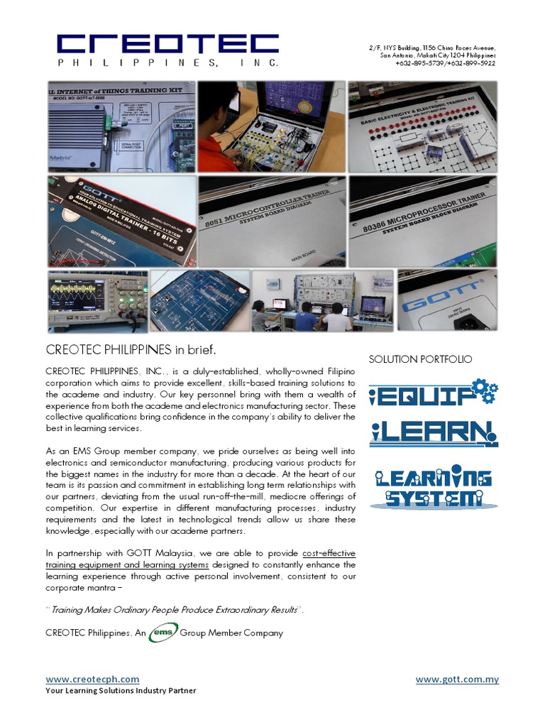Creotec Philippines: Skills Training Solutions | PDF | Internet Of ...