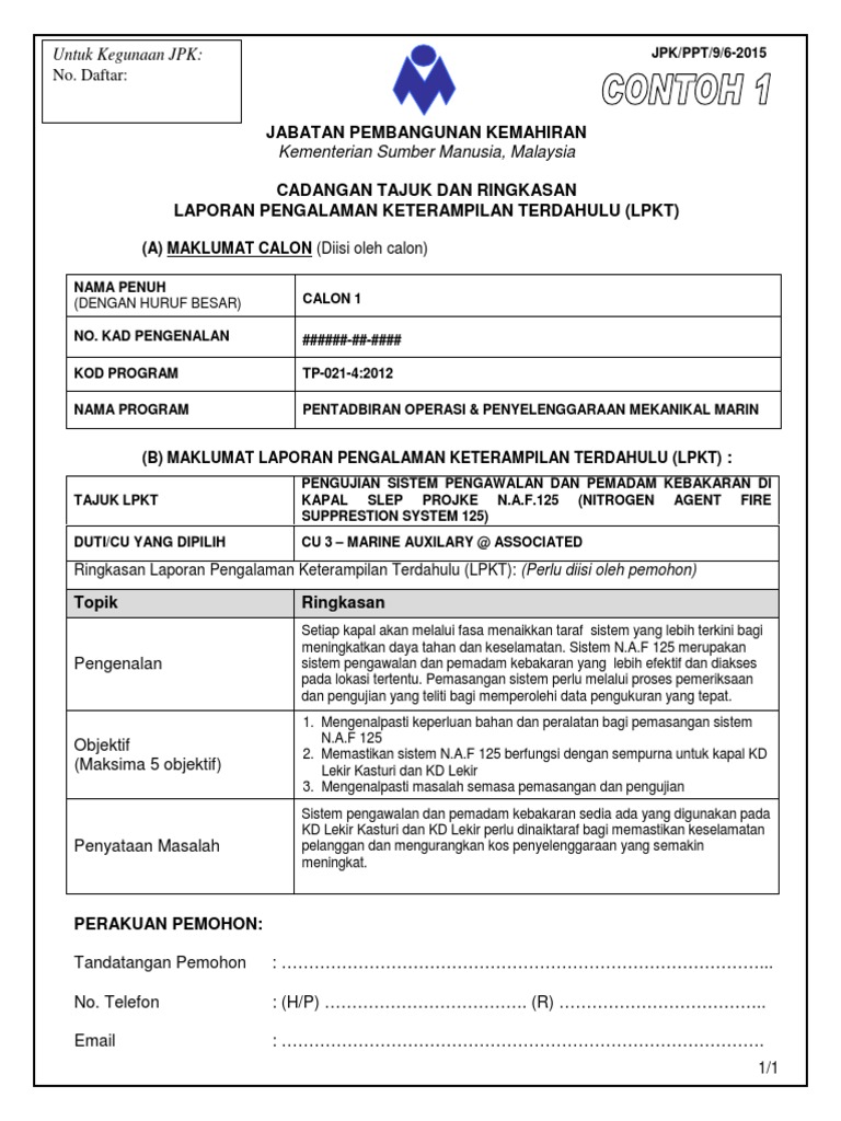 4.jpk PPT 9-6 2015 Cadangan Tajuk LPKT Contoh 1 PDF | PDF