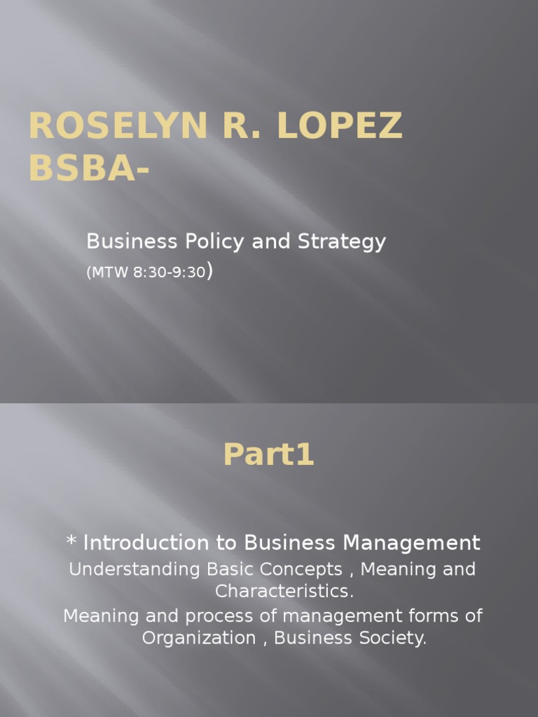 Introduction To Business Management | PDF