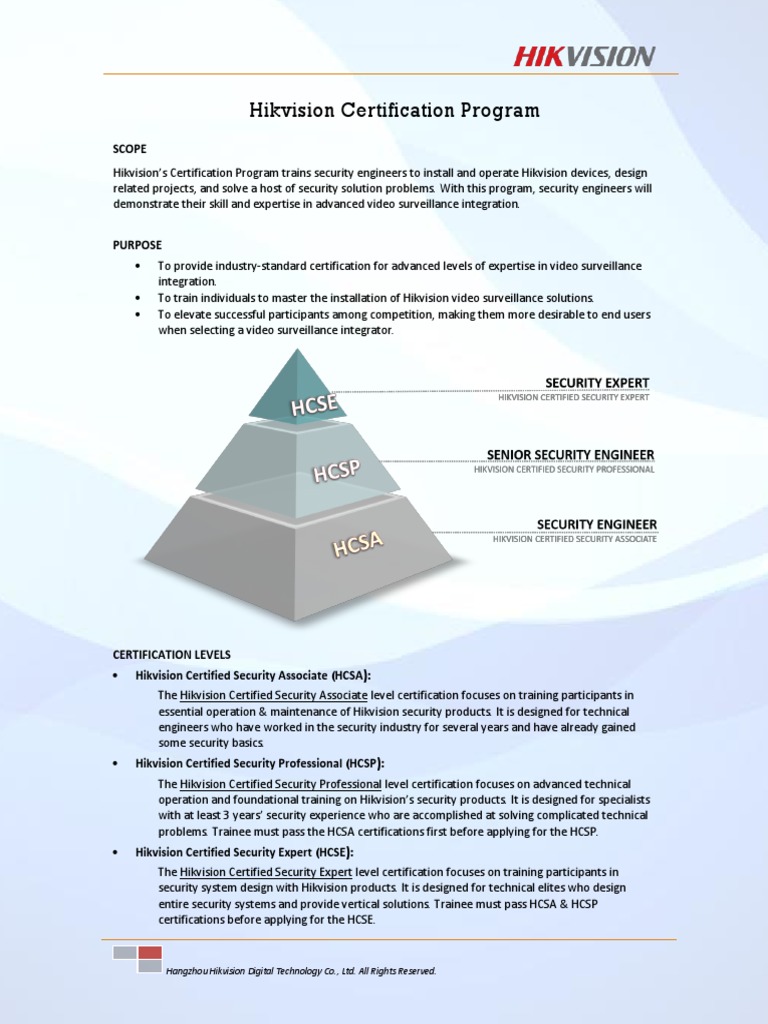 Hikvision Certification Program Overview | PDF | Professional ...