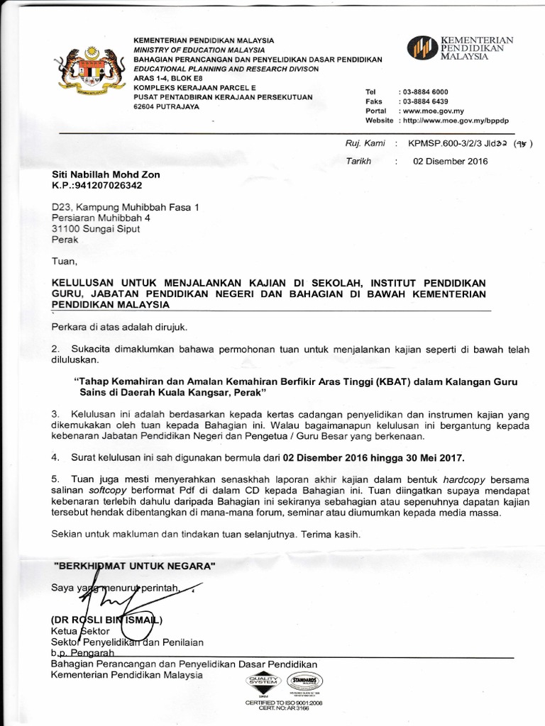 Surat Kebenaran KPM - 0001 | PDF