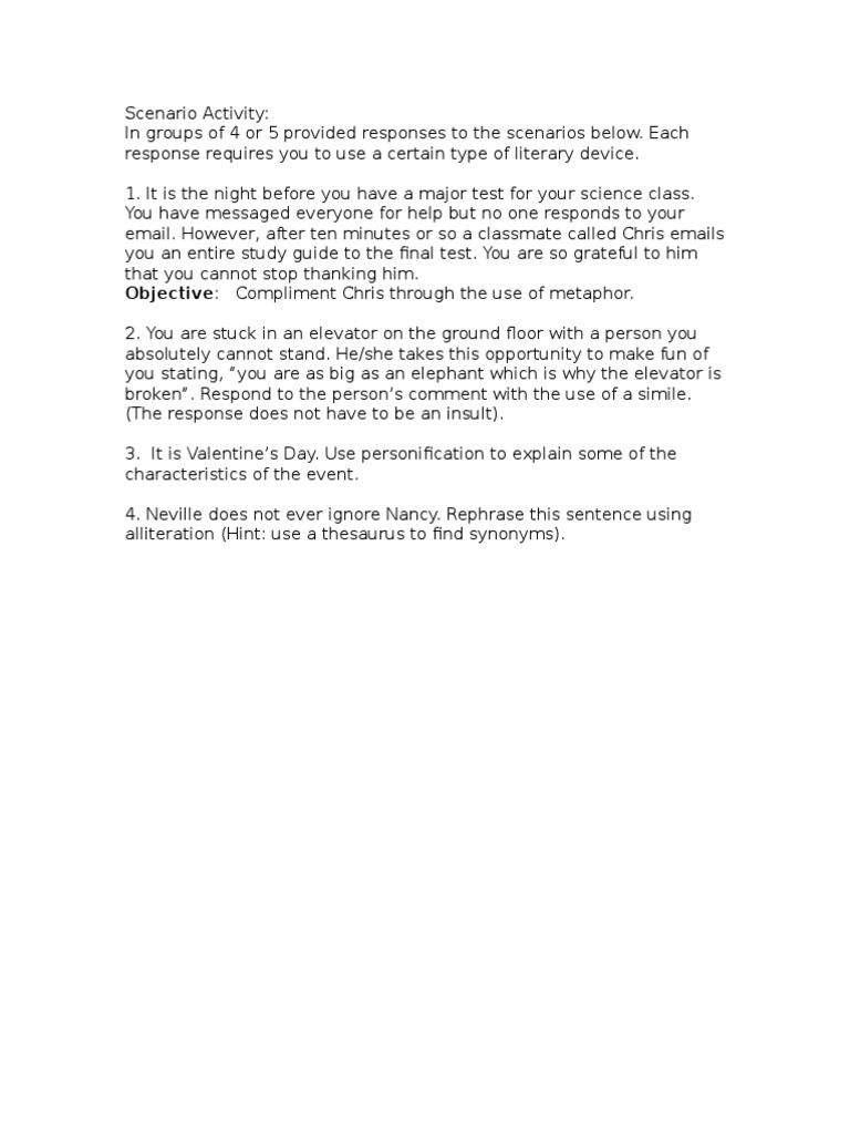 Scenario Activity | PDF