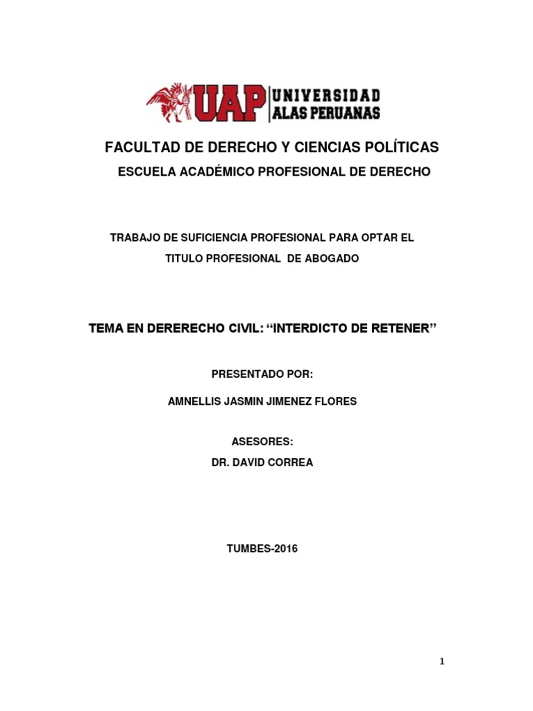 Informe para Optar El Titulo | PDF | Posesión (Ley) | Propiedad