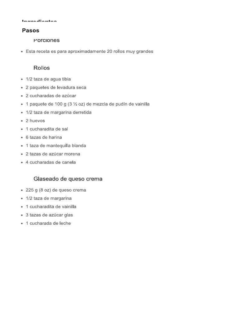 Cómo Preparar Rollos de Canela Al Estilo Cinnabon | PDF