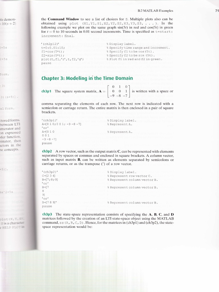 MATLAB - Modelling in Time Domain - Norman Nise | PDF | Applied ...