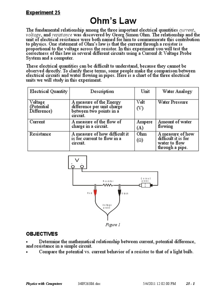 25 Ohms Law v10 f14 | PDF | Electrical Resistance And Conductance | Volt