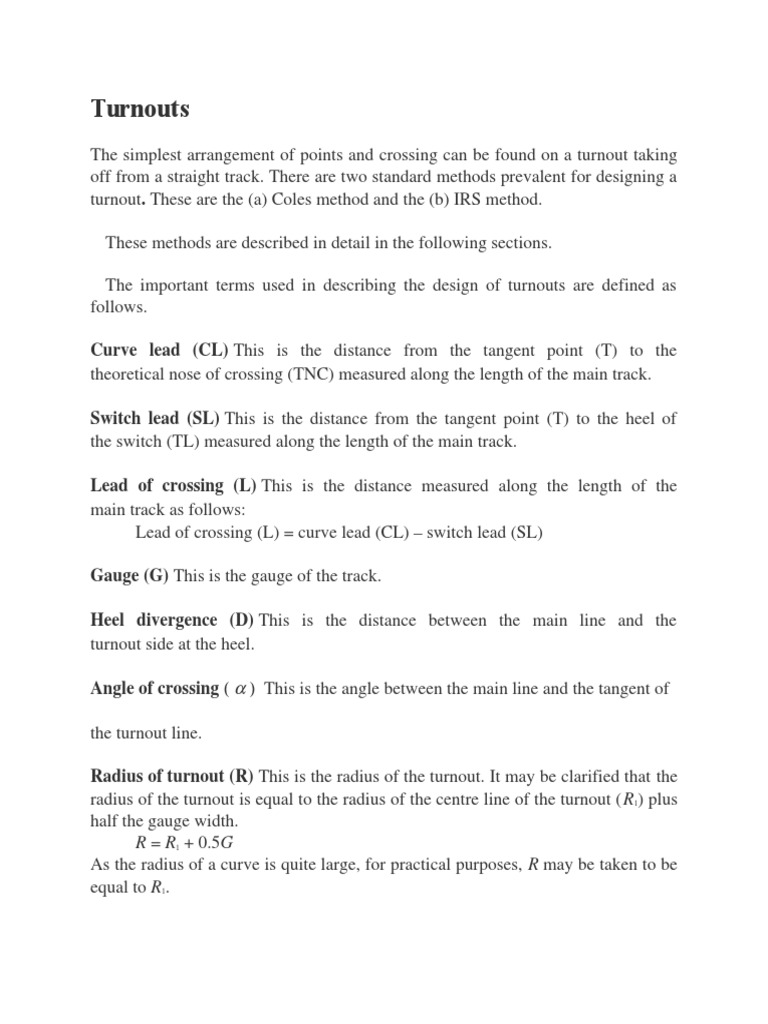 Turnouts Design Pdf Track Rail Transport Transport Infrastructure