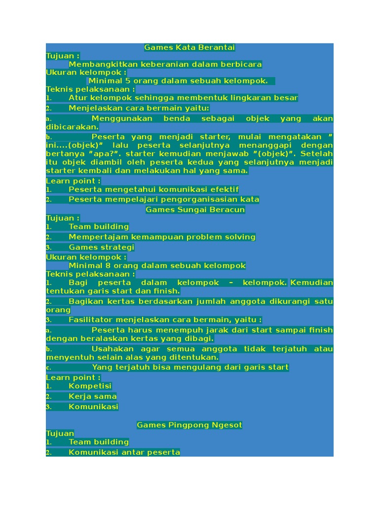 Games Kata Berantai | PDF