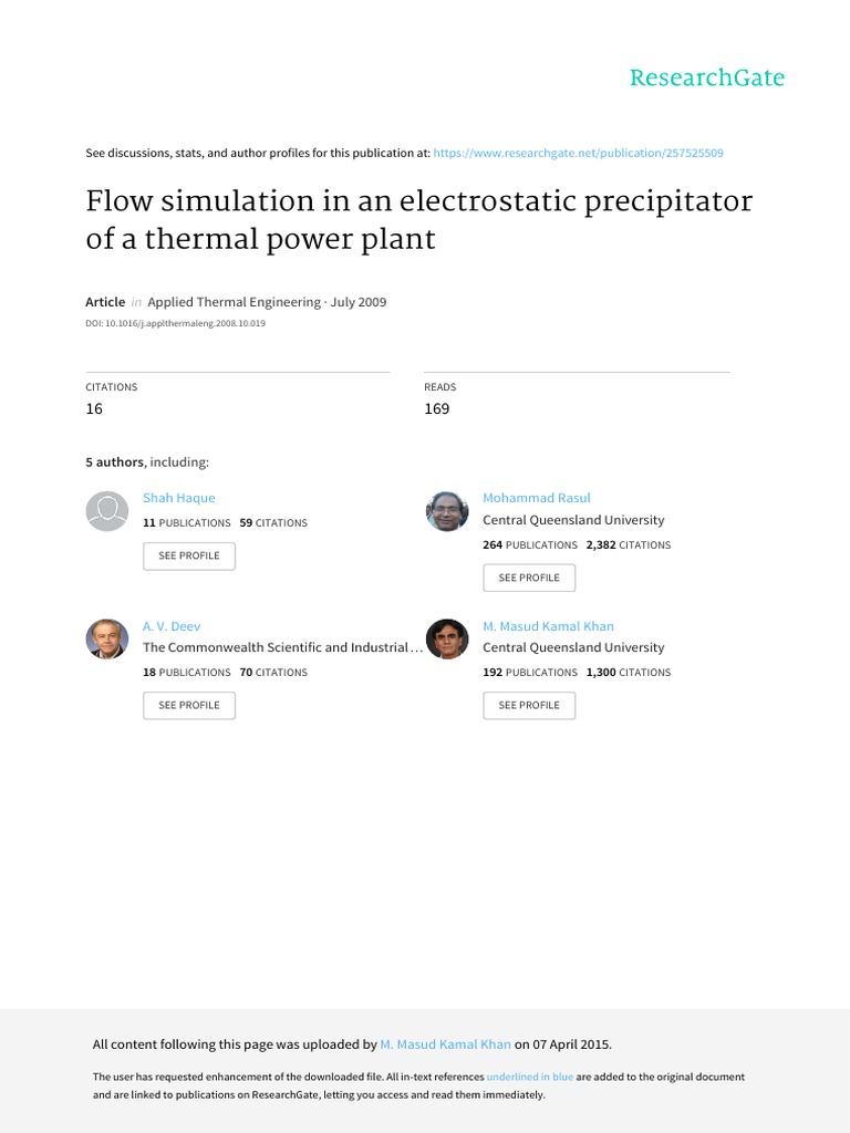 Flow Simulation in An Electrostatic Precipitator of A Thermal Power ...