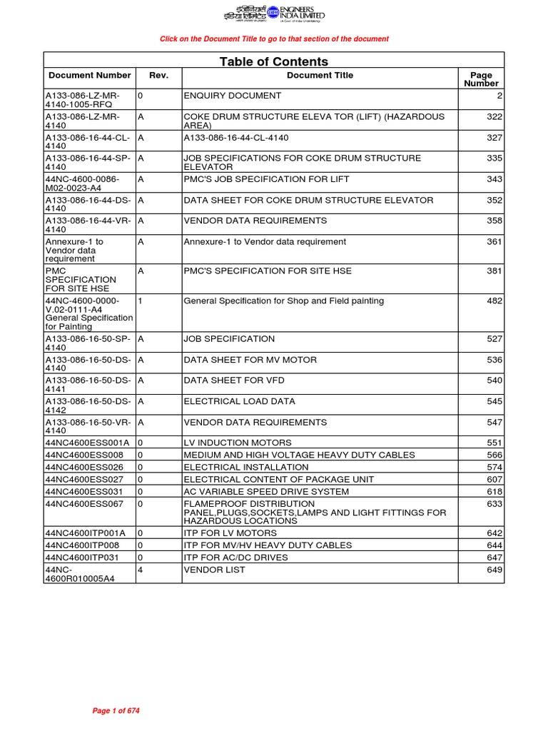EIL Tender Doc For HPCL Lift PDF | PDF