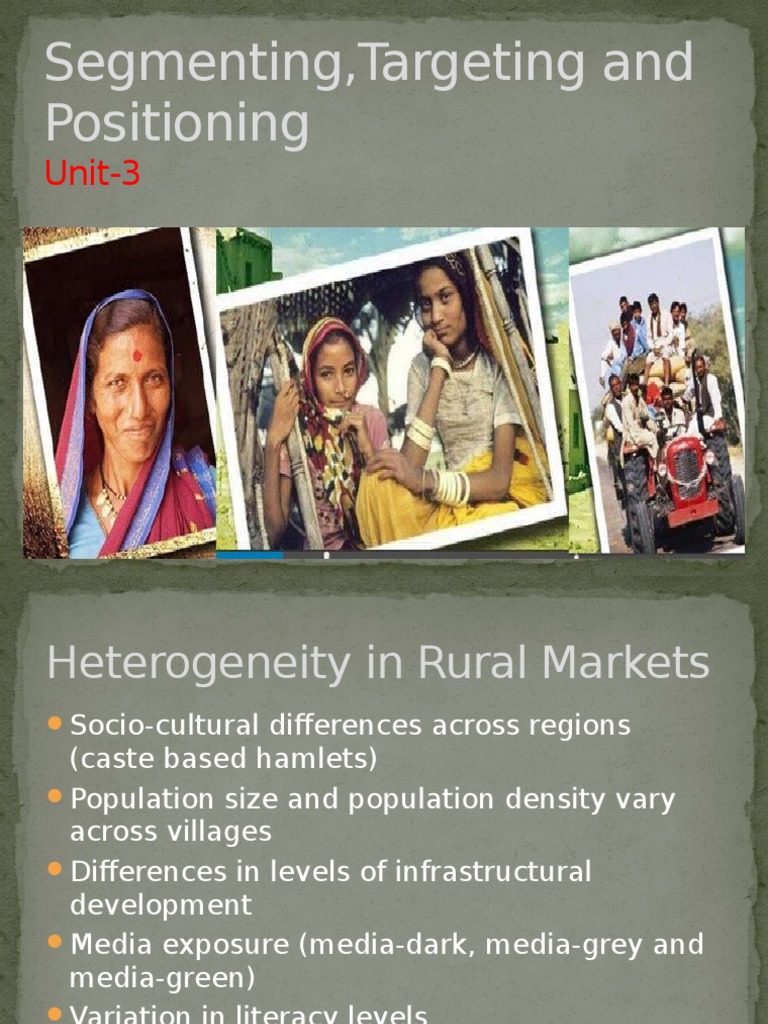 Rural Marketing - Unit 3 (Targeting, Segmenting and Positioning) | PDF ...