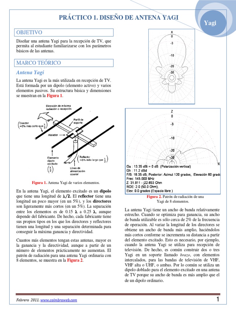 Diseño de Antena Yagi para TV | PDF | Antena (Radio) | Ingeniería de ...