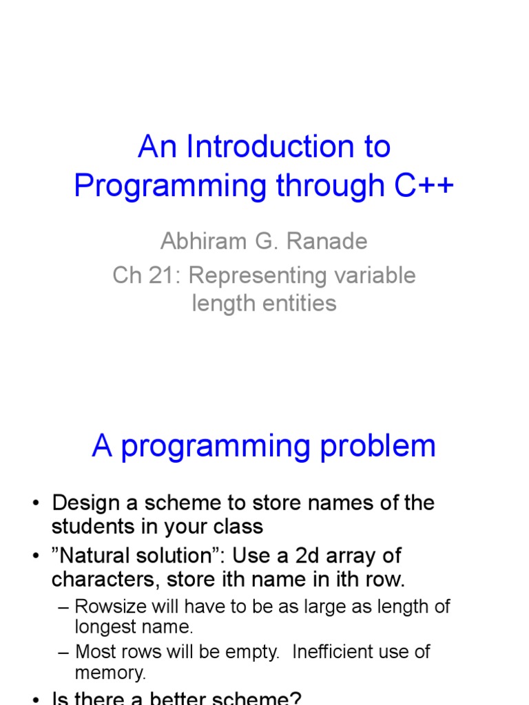 An Introduction to Memory Management in C++ Through the Implementation of a String Class | PDF ...