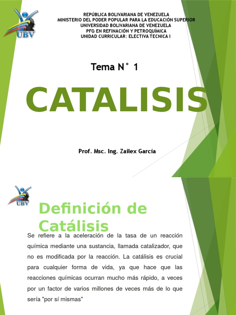 Introducción a la Catálisis. DIAPOSITIVA.pptx | PDF | Catálisis ...