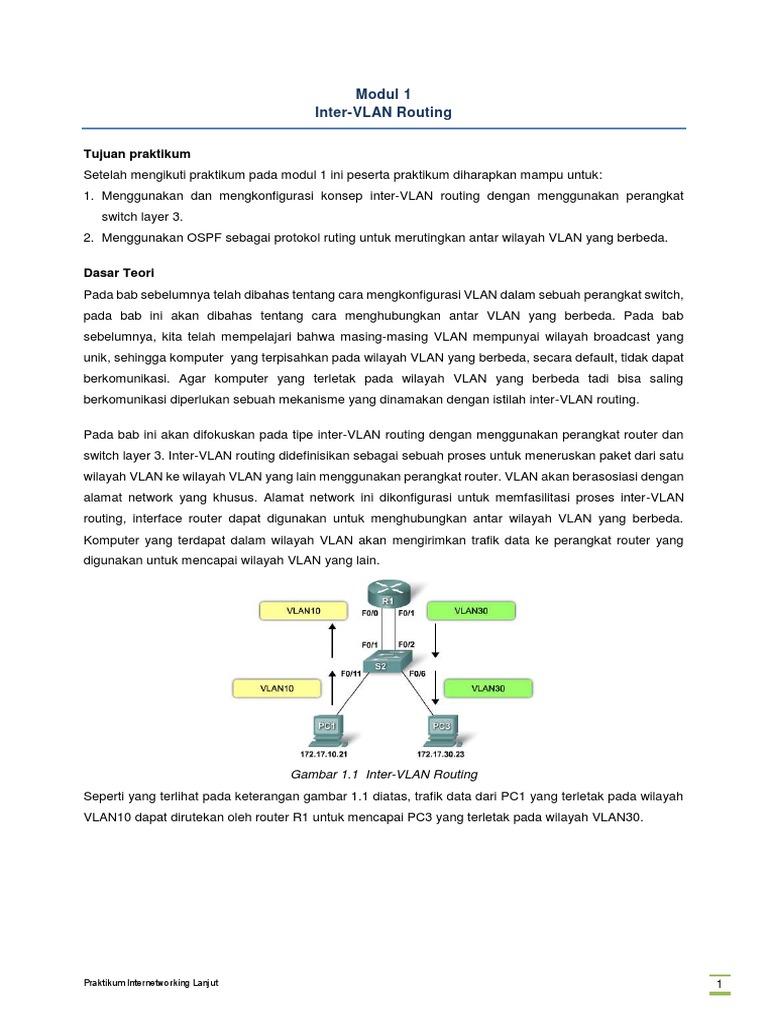 Bab 1 - Inter-VLAN Routing | PDF