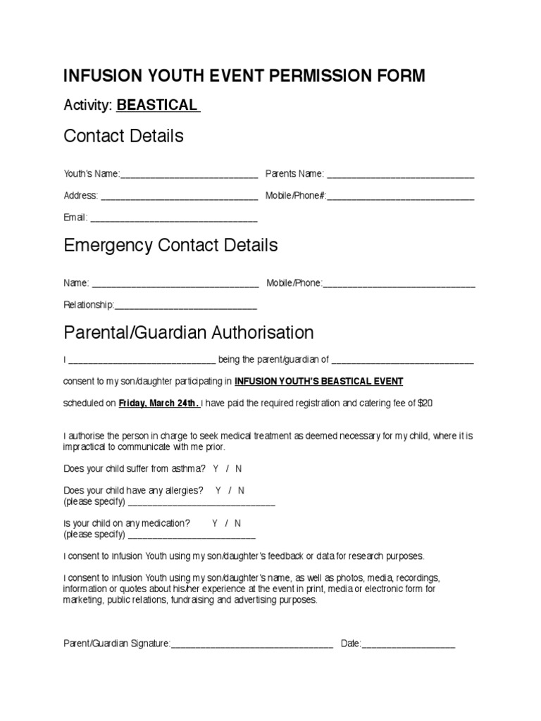 BEASTICAL Event Permission Form | PDF | Business