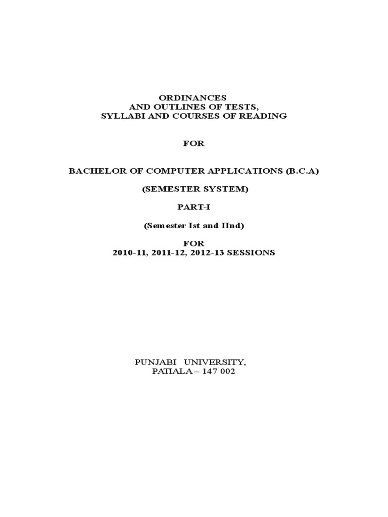 BCA Mathematics Syllabus and Ordinances | PDF | Pointer (Computer ...
