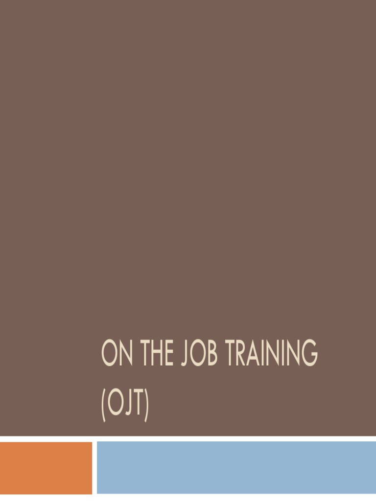 On-the-Job Training Guidelines | PDF | Career & Growth | Business