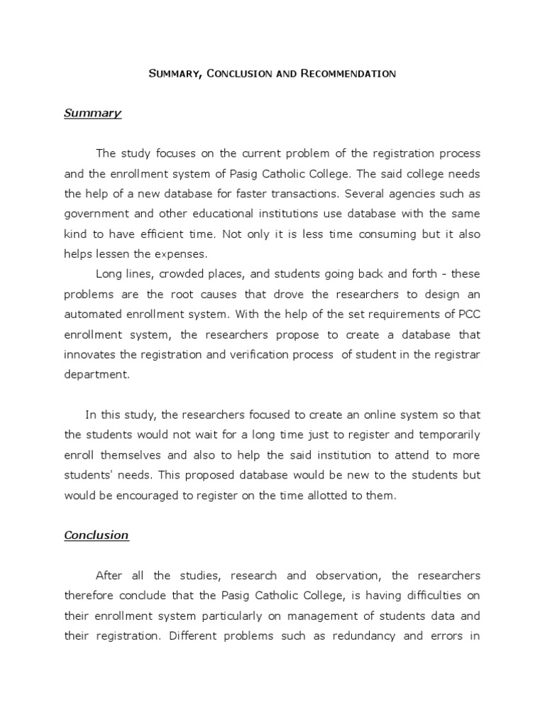 Summary, Conclusion | PDF | Databases | Information Technology