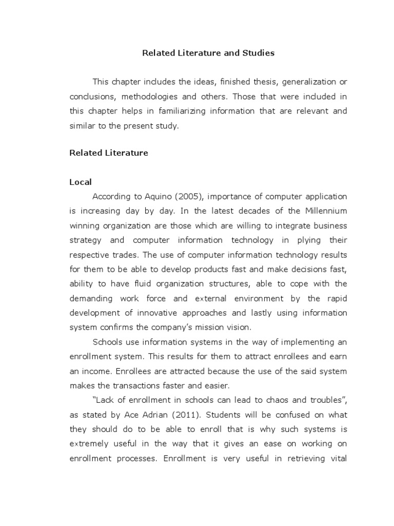 Chapter 2 Reviews of Related Literature and Studies | PDF | Web ...