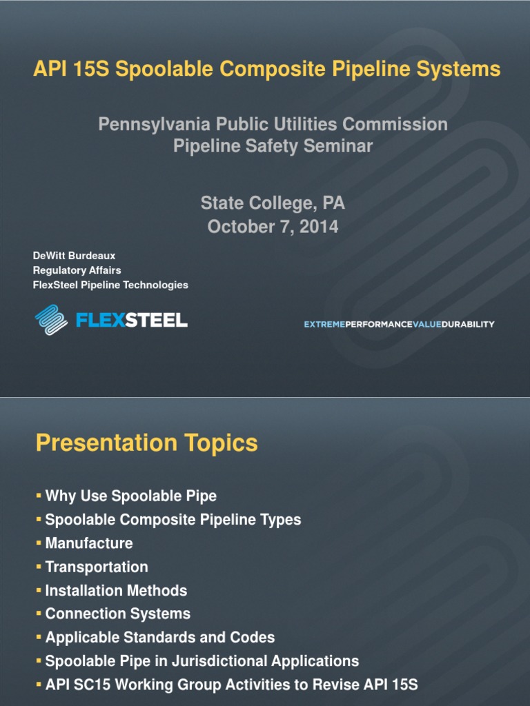 Flexible Pipes - API 15S Presentation by FLEXSTEEL - 2014 - Gas ...