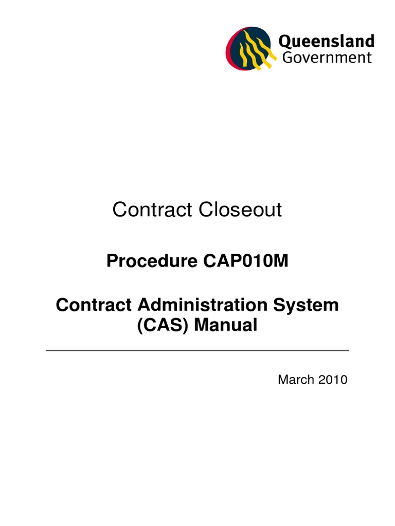 Contract CloseOut 01 | PDF | General Contractor | Project Manager