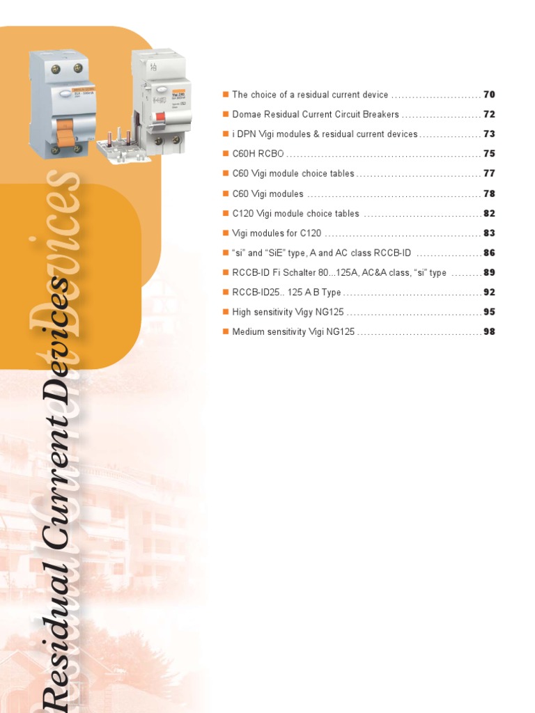 Residual Current Devices Guide | PDF | Alternating Current | Power Supply