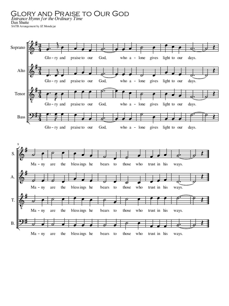 Glory and Praise to Our God SATB | PDF | Music Based On The Bible ...