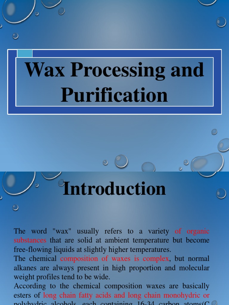Chapter 3 Wax Processing and Purification | PDF | Wax | Alkane