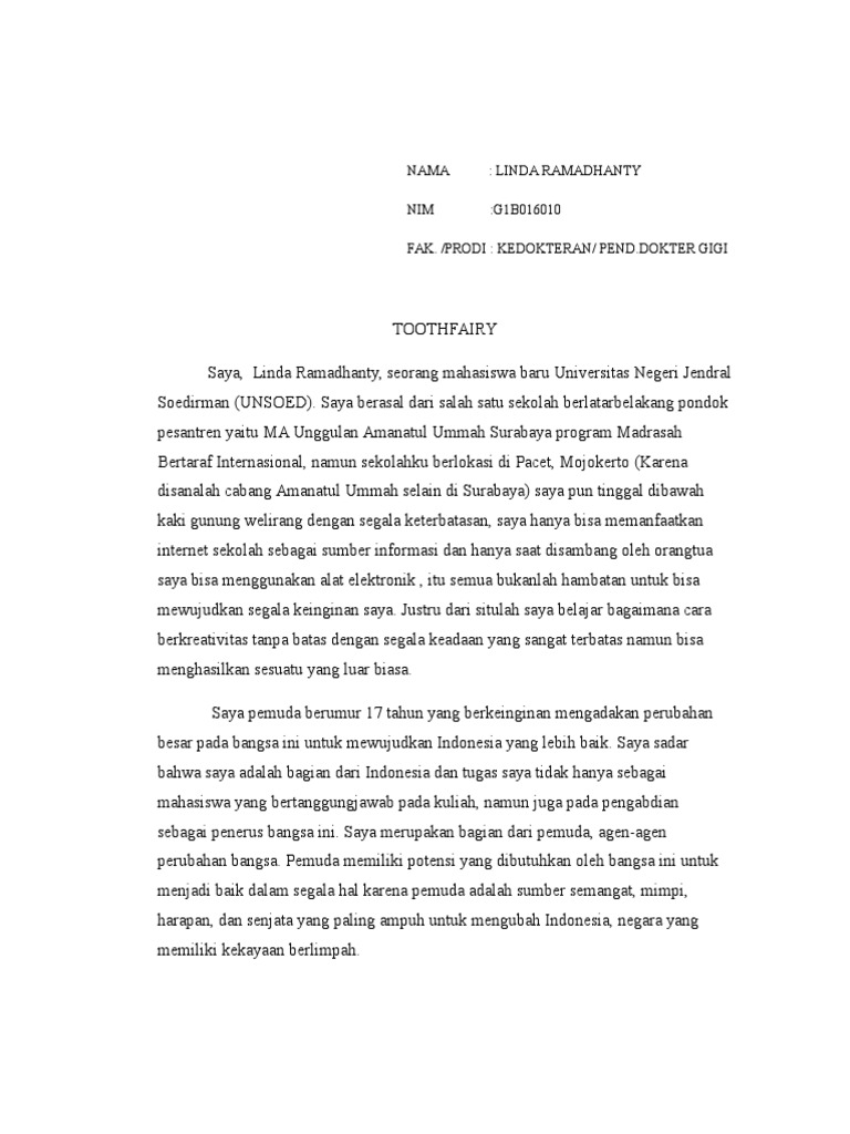 Essay Aku, Almamaterku, Dan Indonesia Ku | PDF