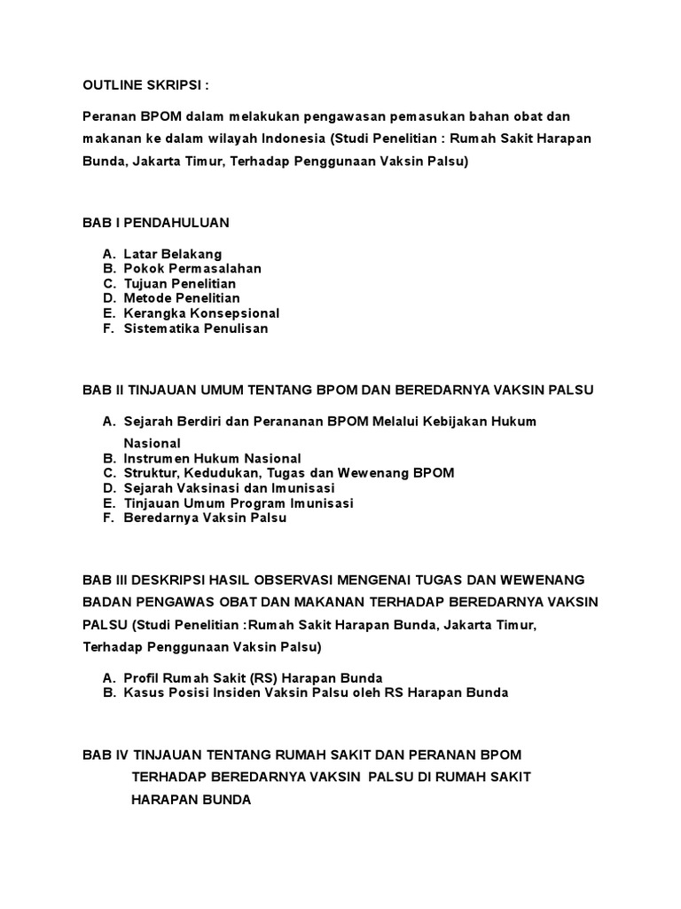Outline Skripsi | PDF