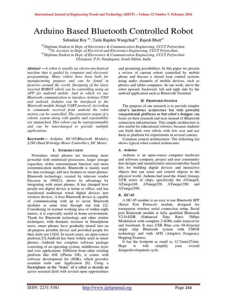 Arduino Based Bluetooth Controlled Robot | Download Free PDF | Arduino ...