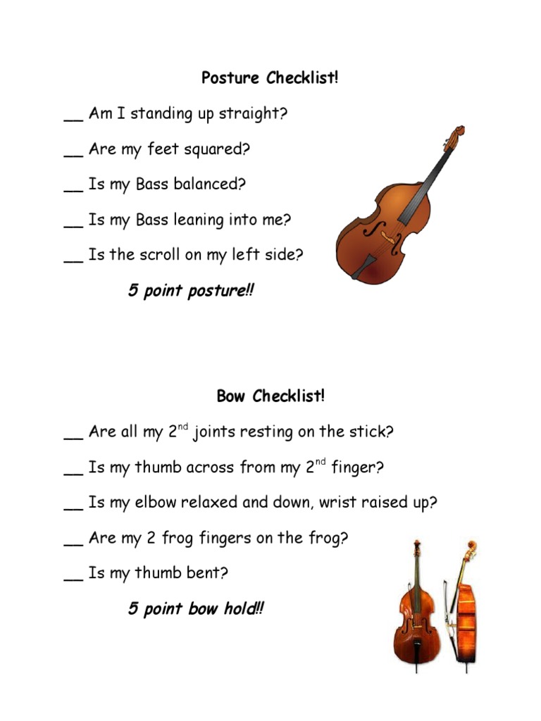 Posture Checklist (Bass) | PDF