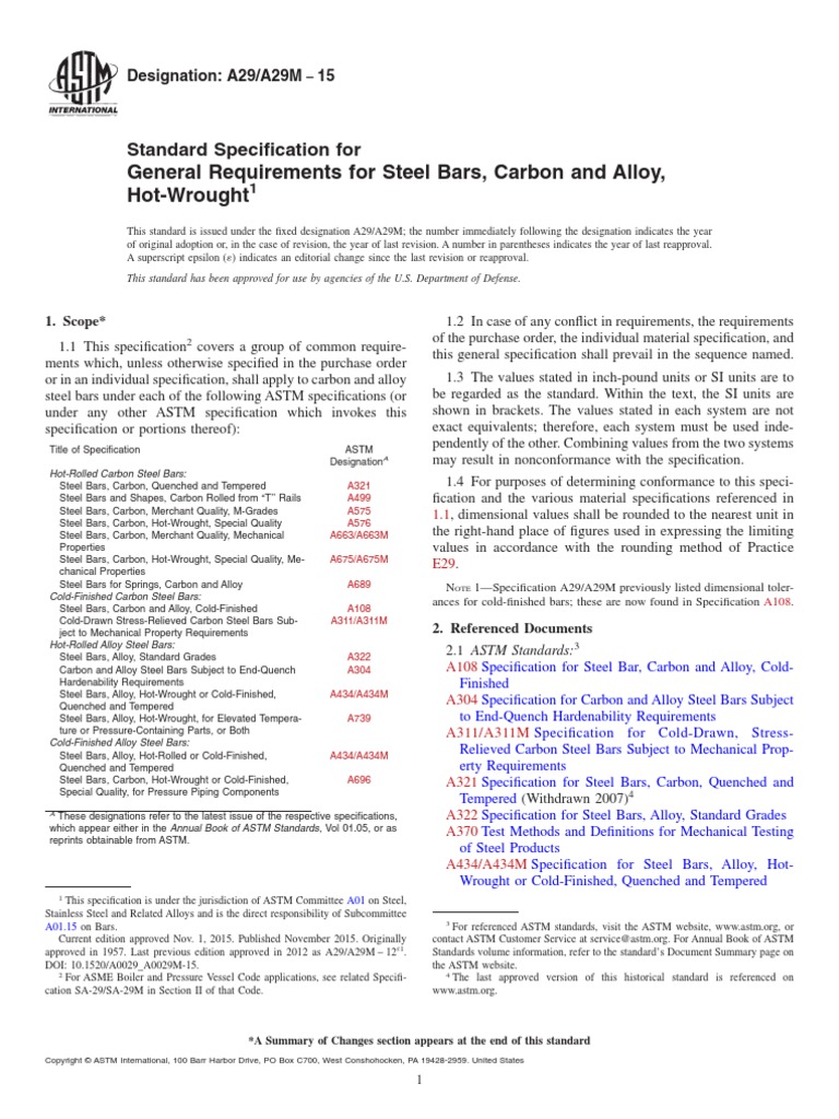Astm A29 A29m | PDF | Heat Treating | Steel