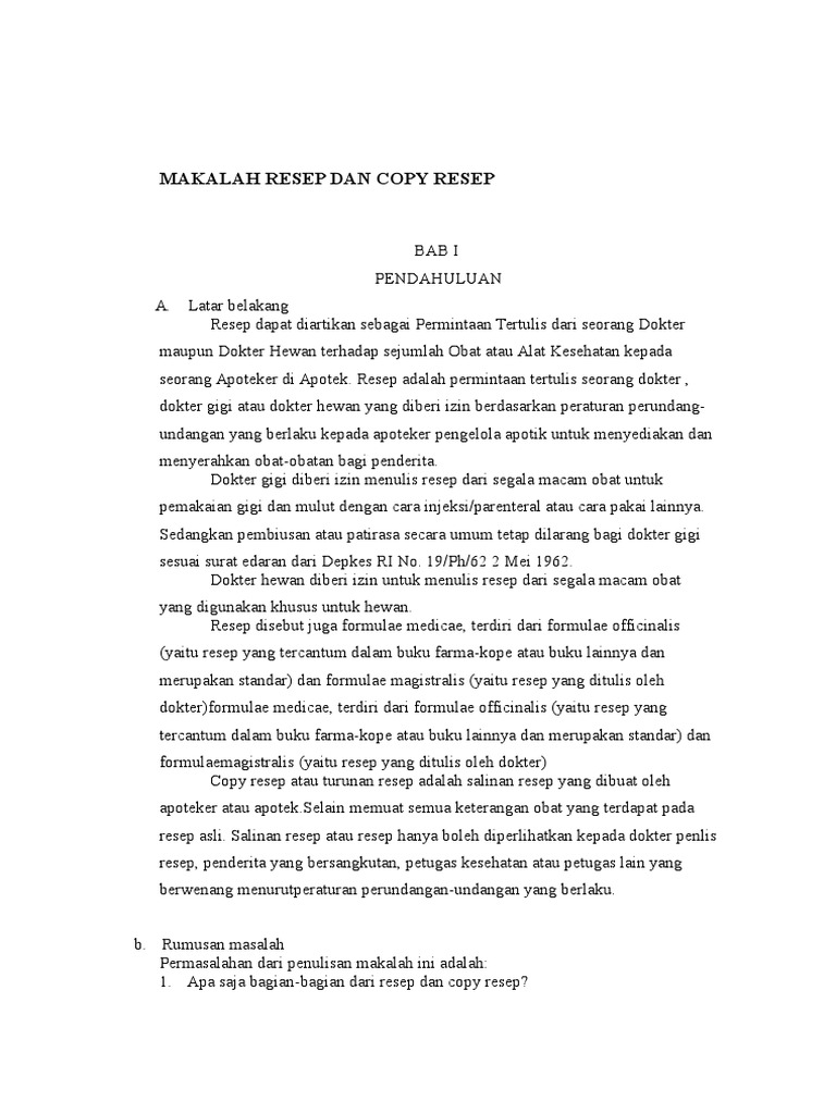 Perbedaan Resep dan Copy Resep | PDF | Kesehatan Holistik