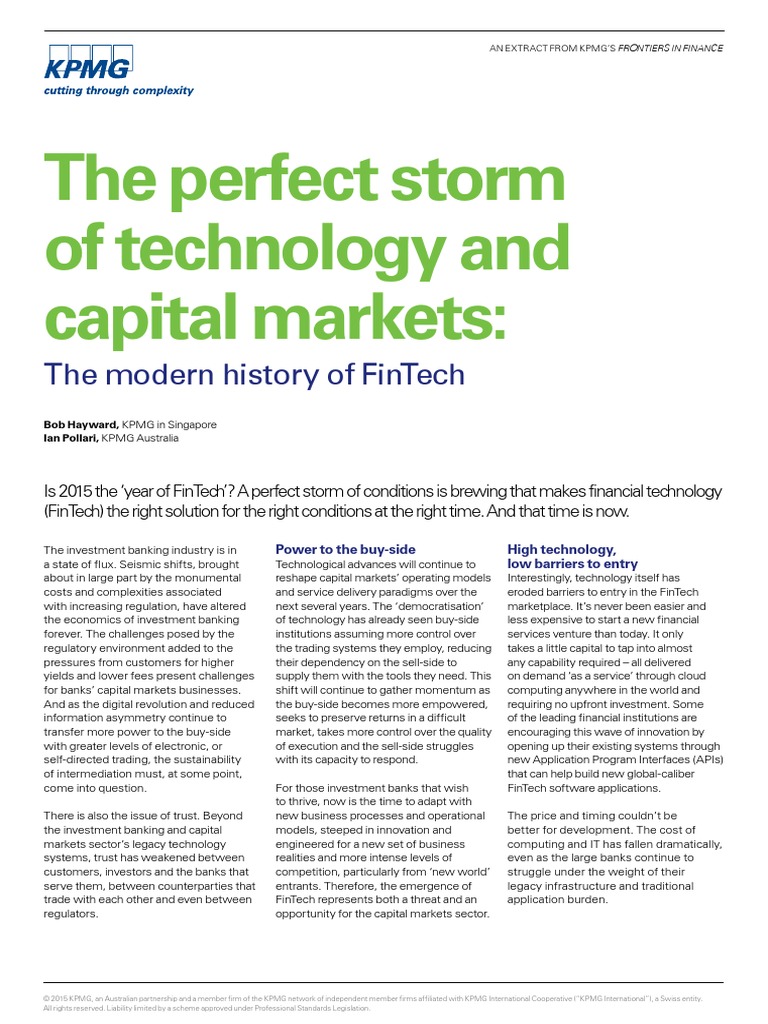 Technology Capital Markets Fintech History Article June 2015 | PDF ...