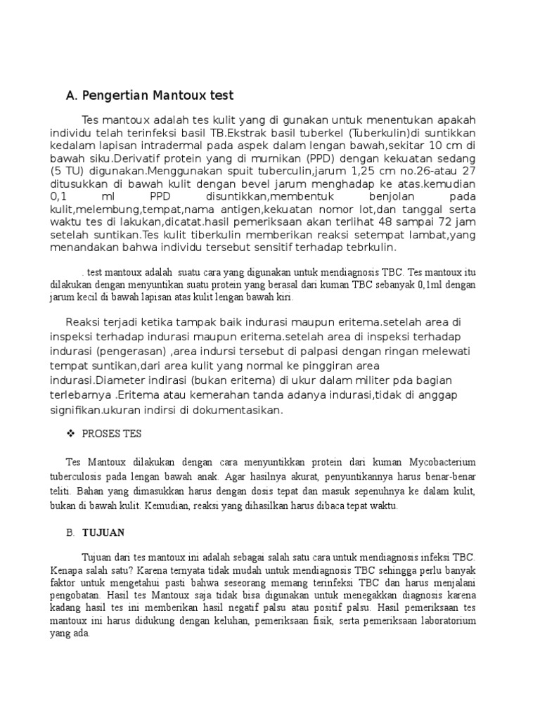 Mantoux Test | PDF